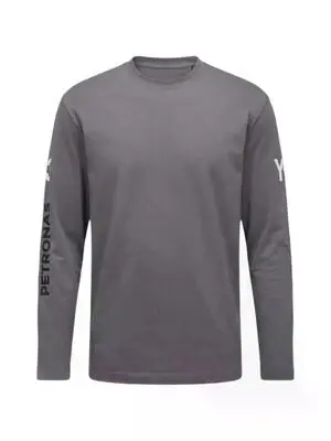 Y3 X Mercedes Chaos Long-sleeve Graphic-print T-shirt - Grey