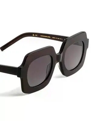 KALEOS Oversized Geometric Sunglasses - Brown