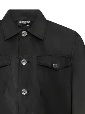 FRANZESE COLLECTION Button Flap-pocket Linen Jacket