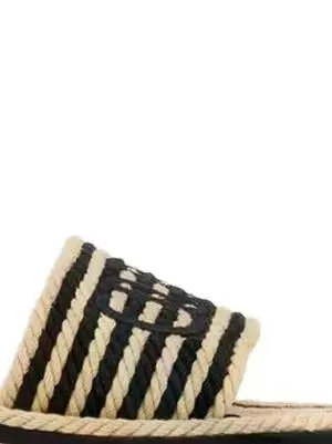 Chloé Striped Logo-embroidered Sandals