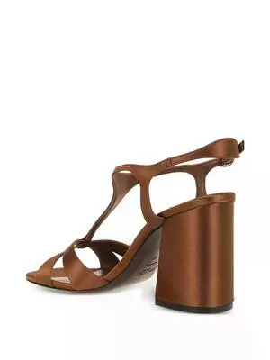 JIMMY CHOO Metallic T-strap Heeled Pumps - Brown