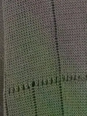 Y’s Buttoned Plaid Knit Cardigan