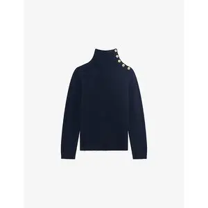 The Kooples Button-neck Long-sleeve Wool Jumper