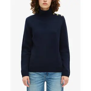 The Kooples Button-neck Long-sleeve Wool Jumper