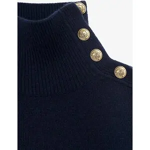 The Kooples Button-neck Long-sleeve Wool Jumper