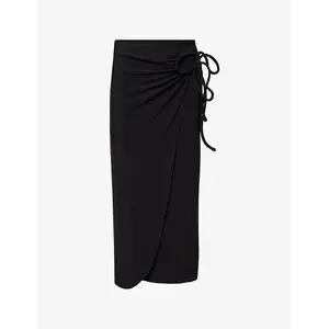 Max Mara Afoso Wrap Jersey Sarong - Black
