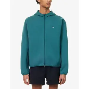 247 BY REPRESENT Numbers Zip-up Cotton-jersey Hoodie - Teal