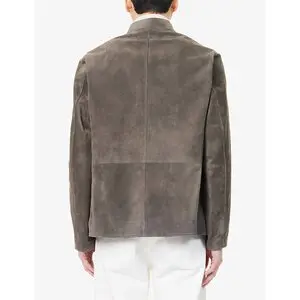 Dunhill Suede Stand-collar Patch-pocket Jacket
