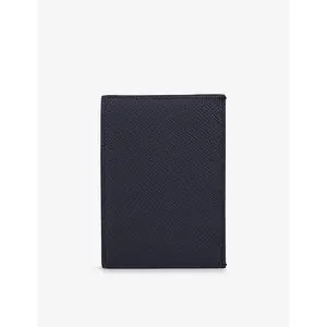 Smythson Panama Leather Card Holder - Navy