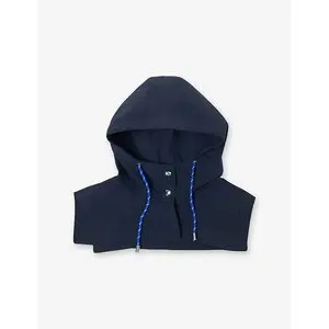 Maje Hooded Drawstring Shell Accent - Navy