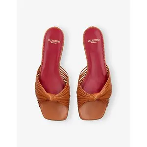 Valentino Garavani Leather Knot Detail Slides