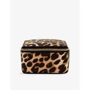 Smythson Panama Leopard Medium Leather Trinket Case