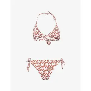 Max Mara Printed Triangle Bikini Top - Rust