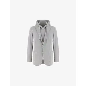 Boggi Milano Stretch-jersey Blazer With Removable Hood