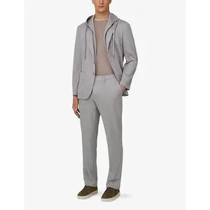 Boggi Milano Stretch-jersey Blazer With Removable Hood