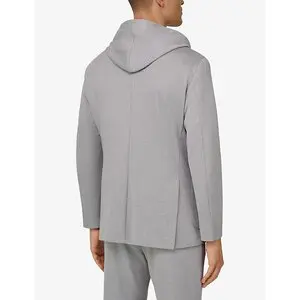 Boggi Milano Stretch-jersey Blazer With Removable Hood