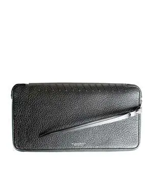ALAN SCOTT Deer Skin Document Wallet - Black