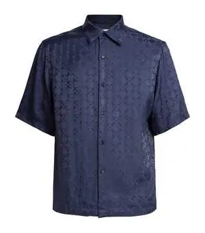 Sandro Jacquard Cross Short-sleeve Shirt - Blue