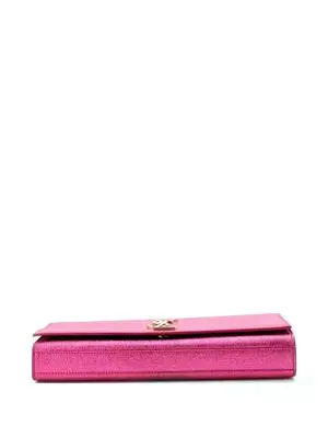 Saint Laurent Monogram Metallic Calfskin Clutch Bag - Pink