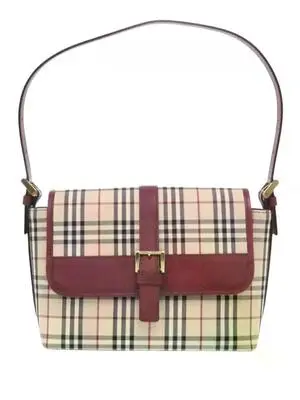 Burberry House Check Canvas Flap Shoulder Bag