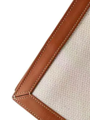 Celine Vertical Cabas Canvas Leather Tote Bag