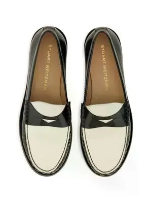 STUART WEITZMAN Lottie Two-tone Loafers - Black