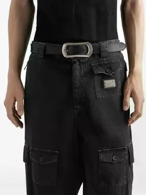 Dolce & Gabbana Leather Belt With Buckle - Black