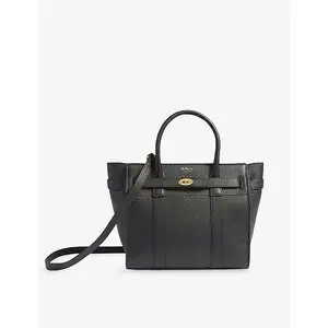 Mulberry Zipped Bayswater Mini Grained-leather Tote Bag - Black