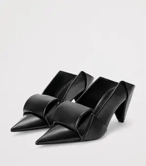 Loewe Leather Origami Flap Back Pumps 70 - Black
