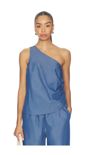 Lna Neela One Shoulder Top - Blue