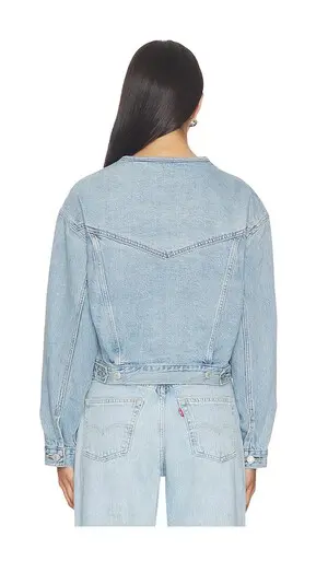 LEVI'S Collarless Shrunken Denim Trucker Jacket