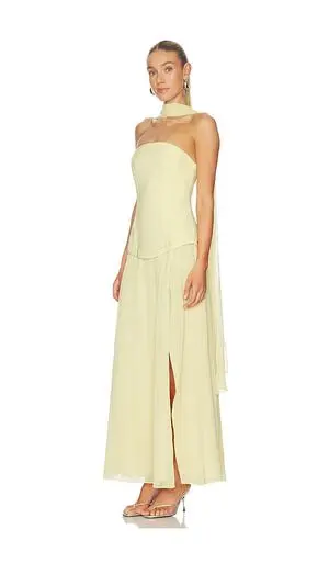 Line & Dot Strapless Maxi Dress With Optional Scarf