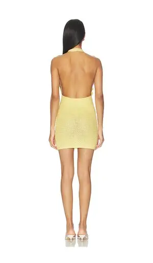 MORE TO COME Mimi Halter Mini Dress - Yellow