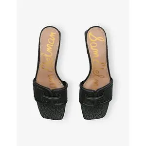 Sam Edelman Waylon Woven Leather Block Heel Mules - Black