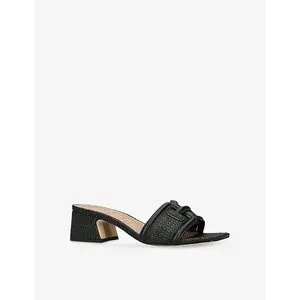 Sam Edelman Waylon Woven Leather Block Heel Mules - Black