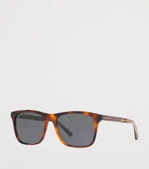 Gucci Acetate Rectangle Sunglasses - Brown