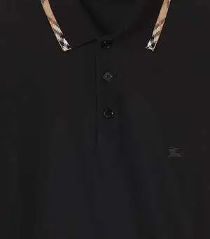 Burberry Check-trim Polo Shirt - Black