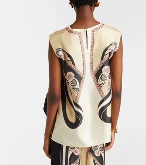 La DoubleJ San Carlo Printed Silk Twill Top - Multicoloured