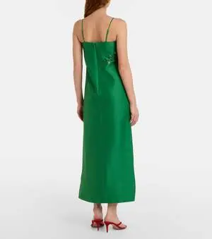 ALEMAIS Embellished Linen-blend Maxi Dress