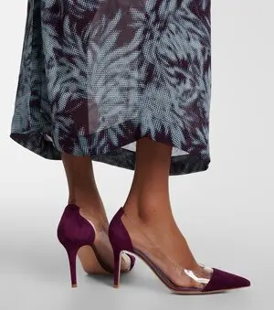 GIANVITO ROSSI Plexi Suede And Tpu Pumps