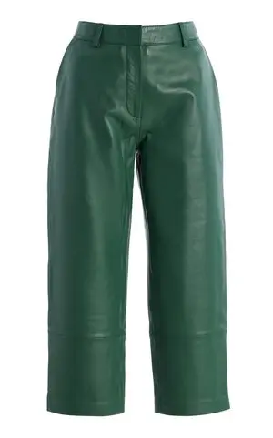 THE FRANKIE SHOP Lior Capri Leather Pants - Green