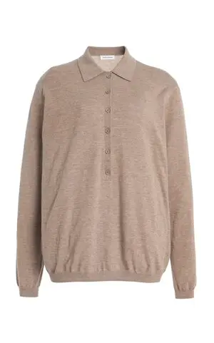 THE FRANKIE SHOP The Frankie Shop Tala Oversized Wool-Blend Polo Shirt