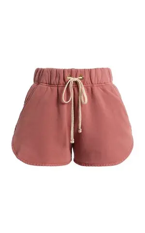 LES TIEN Serena High-rise Cotton Shorts - Pink