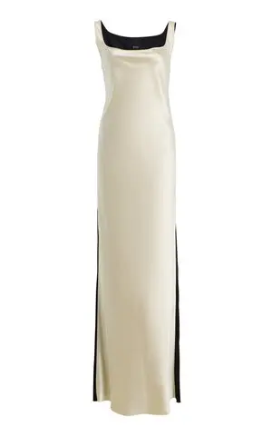 Bevza Duality Two-tone Satin Maxi Dress - Multi