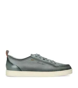 Santoni Montecarlo Leather Sneakers - Blue