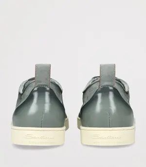 Santoni Montecarlo Leather Sneakers - Blue