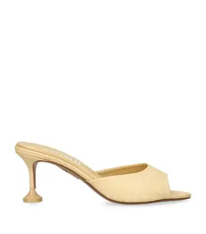 AQUAZZURA Woven Bisous Mules 65 - Beige