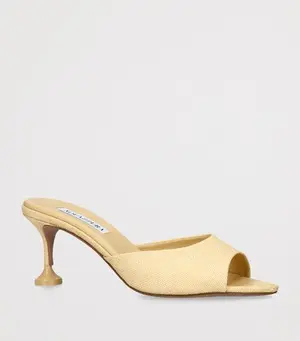 AQUAZZURA Woven Bisous Mules 65 - Beige