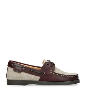 Manebí Canvas And Leather Trim Boat Shoes - Brown