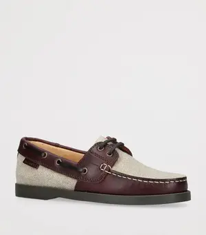 Manebí Canvas And Leather Trim Boat Shoes - Brown